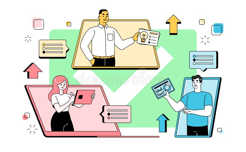 Effective Communication Flat Vector Illustration and Information Stock ...