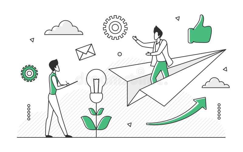 Effective Communication and Ideas Sharing Stock Illustration ...