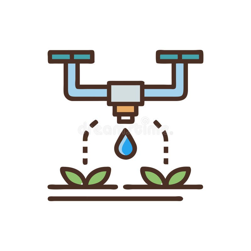 Effective Drip Line Design for Irrigation Stock Vector - Illustration ...