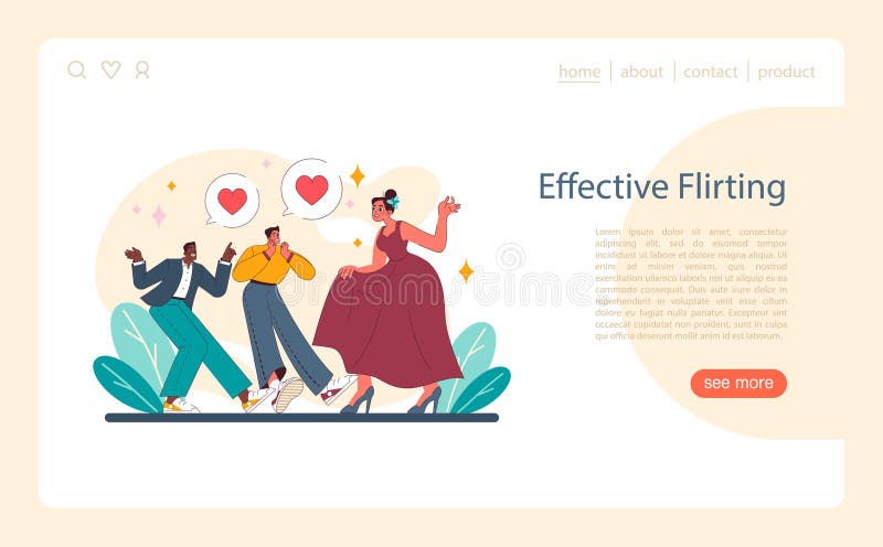 Effective Flirting Concept. a Charming Stock Vector - Illustration of ...