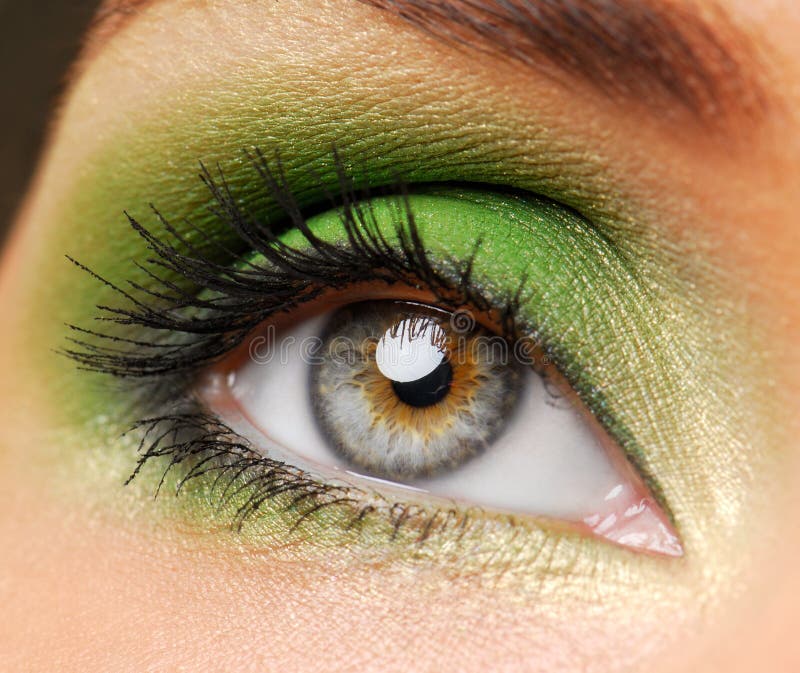 Effective green make-up stock photo. Image of away, eyelash - 6214226
