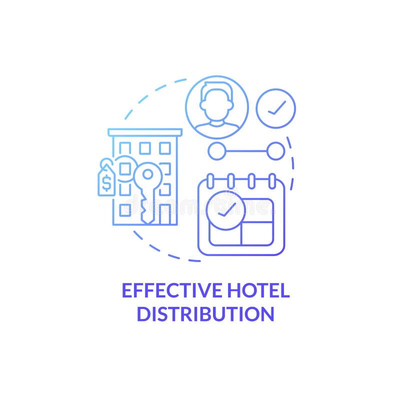 Effective Hotel Distribution Blue Gradient Concept Icon Stock Vector ...