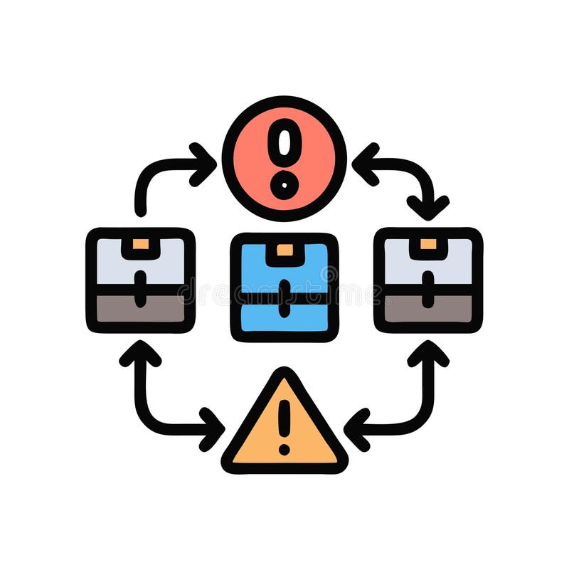 Effective Icons for Understanding Supply Chain Risks Stock Vector ...