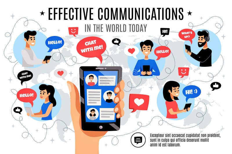 Dynamic Interactive Electronic Communication Composition Stock Vector ...