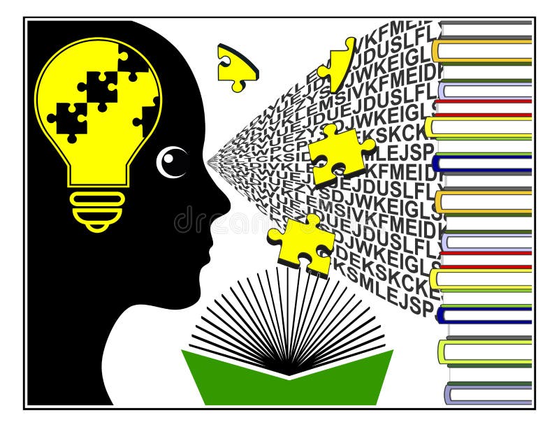 Effective Learning from Print Books Stock Illustration - Illustration ...