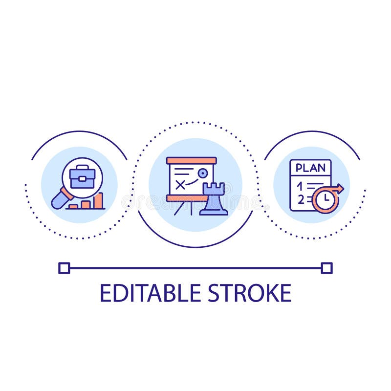 Effective Long Term Corporate Strategy Loop Concept Icon Stock Vector - Illustration of work ...