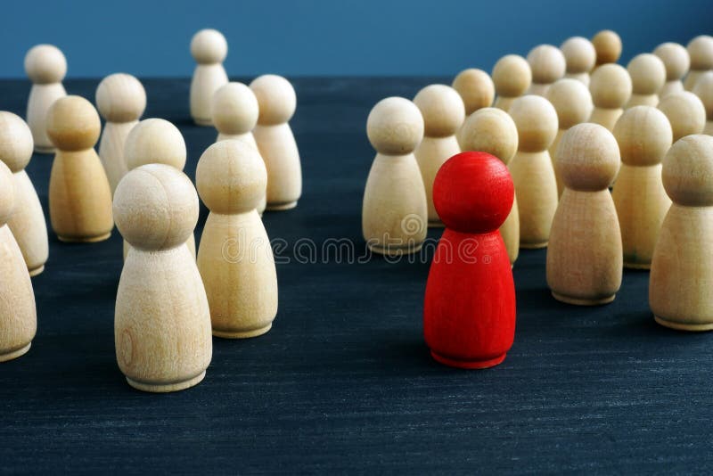 Effective Management. Crowd with Leader Ahead. Stock Image - Image of ...