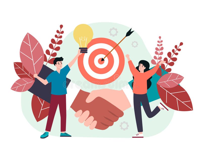 Effective Partnership Relations. Achieving Set Goal Stock Vector ...