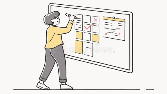 Effective Planning, Person with Sticky Notes, Task Management, Vector ...