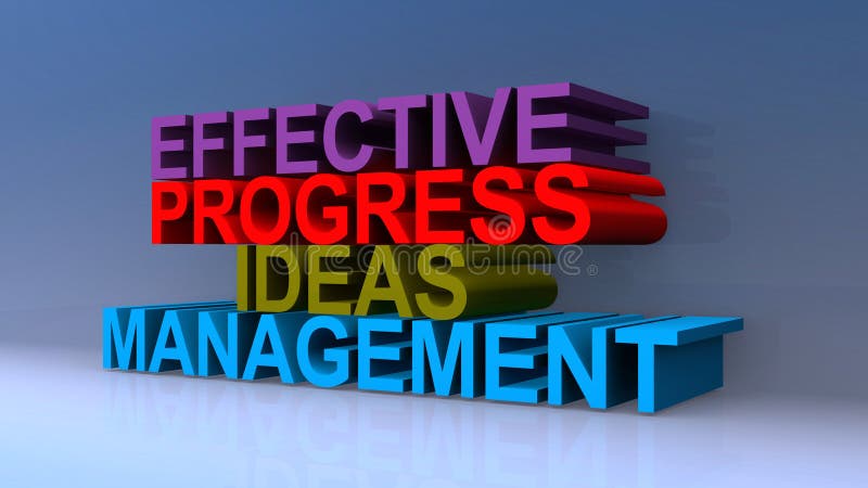 Effective Progress Ideas Management on Blue Stock Illustration ...