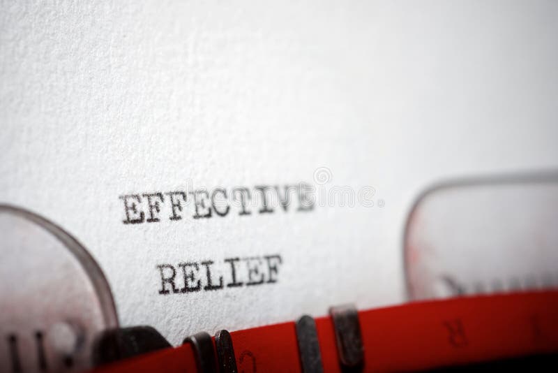Effective relief phrase stock photo. Image of text, impressive - 303870328