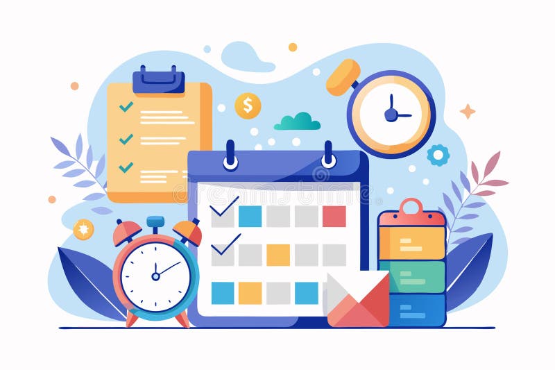 Professional Schedule Management Elements Stock Illustrations – 681 ...