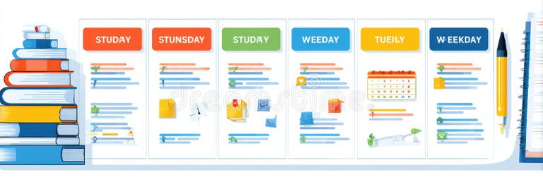 Effective Study Plan Infographic Featuring Weekly Schedule Blocks and ...