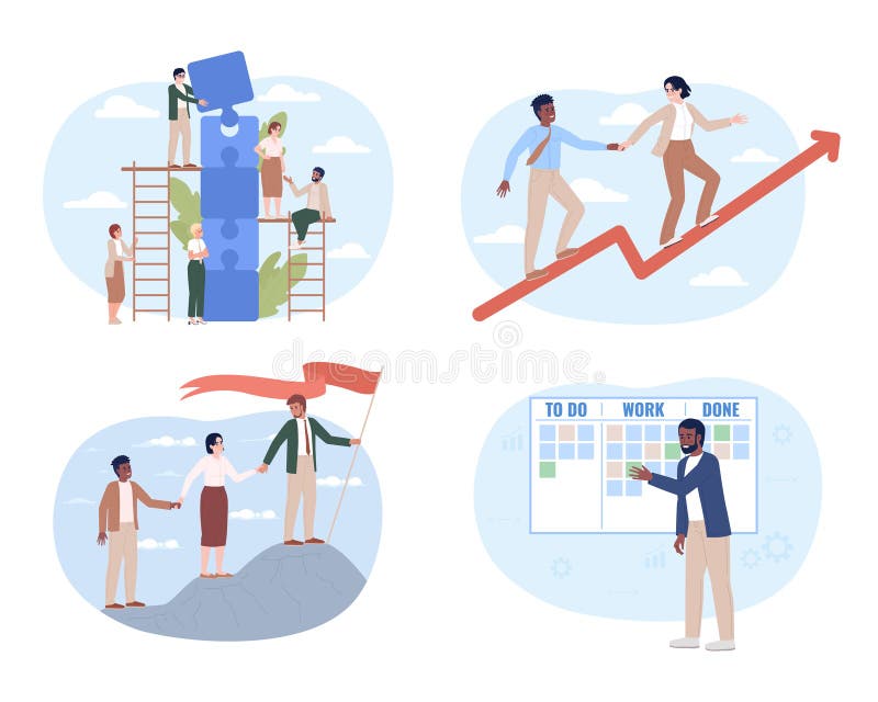 Effective Team Management Flat Concept Vector Spot Illustrations Pack ... Effective Team Management Flat Concept Vector Spot Illustrations Pack ...
