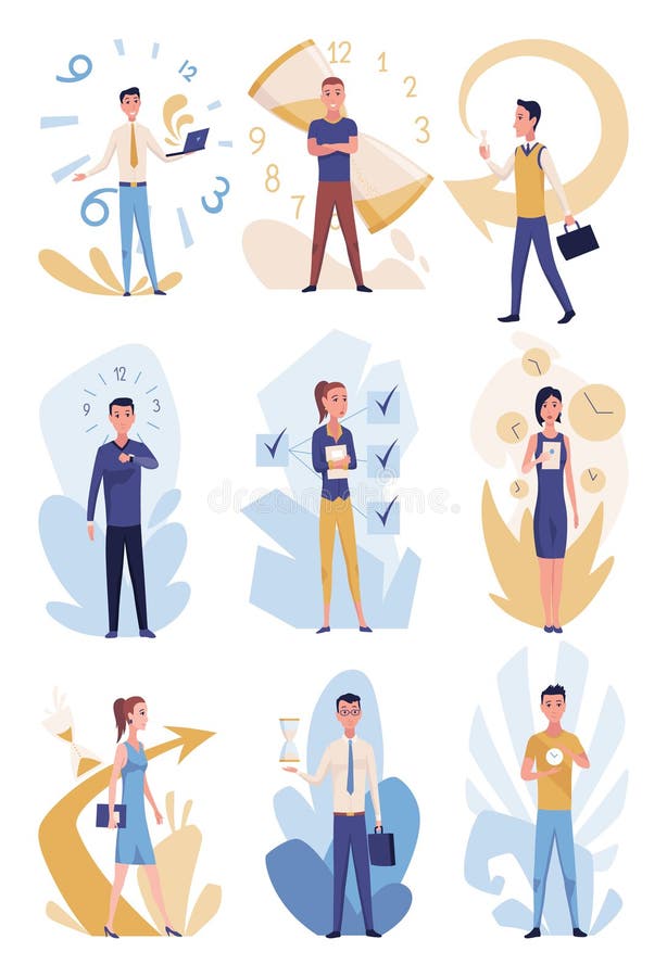 Effective Time Management Icon Set on Abstract Background. Efficiency ... Effective Time Management Icon Set on Abstract Background. Efficiency ...