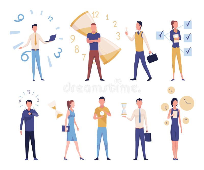 Effective Time Management Icon Set. Efficiency Work Time. Freelance Man ... Effective Time Management Icon Set. Efficiency Work Time. Freelance Man ...