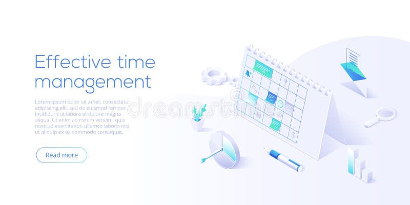 Effective Time Management Isometric Vector Illustration. Task ...