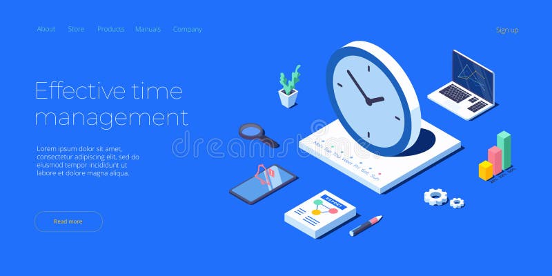 Effective Time Management Isometric Vector Illustration. Task ...