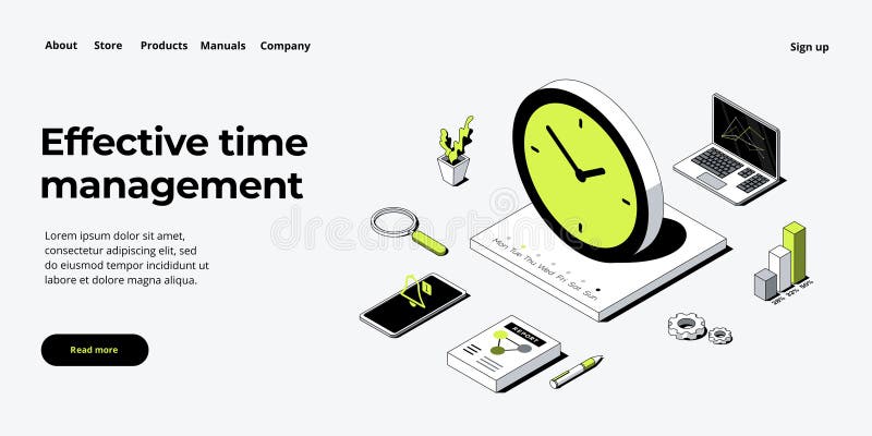 Effective Time Management Isometric Vector Illustration. Task ...