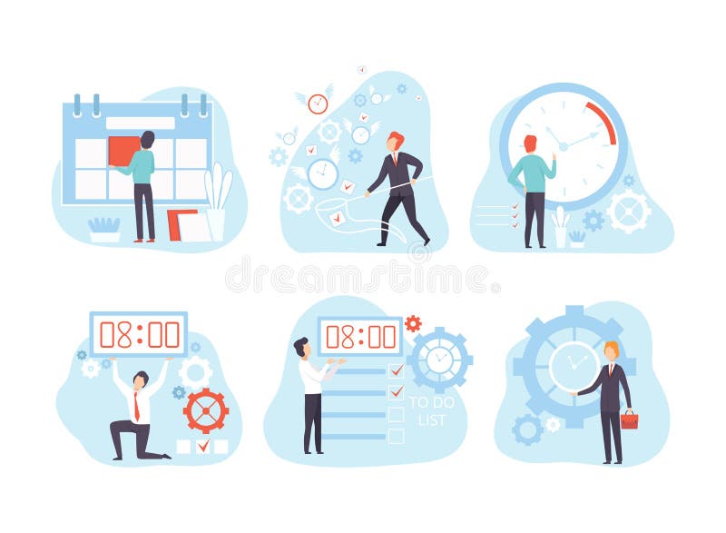 Effective Time Management with Man Organizing Time on Clock and ...