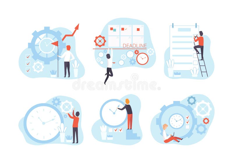 Effective Time Management with Man Organizing Time on Clock and ...