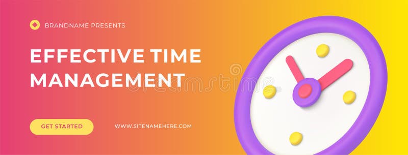 Effective Time Management Workflow Organization Social Media Banner ...