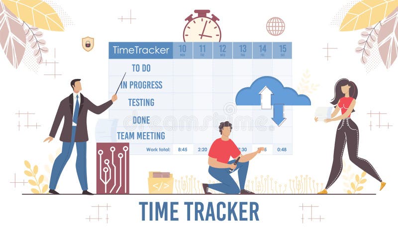 Time Tracker Planner for Business Presentation Stock Vector ...