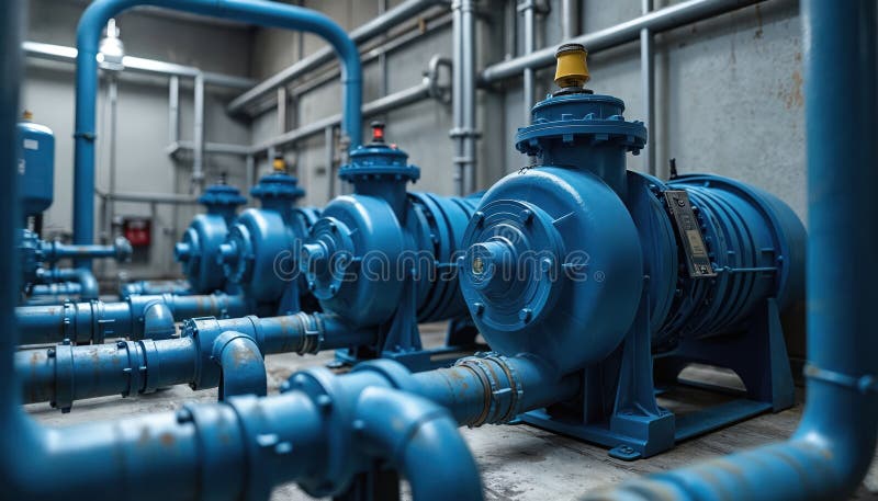 Effective Wastewater Management Via Sewage Pump Setup Showing Intricate ...