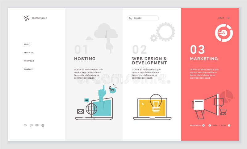 Effective Website Template Design Stock Vector - Illustration of ...