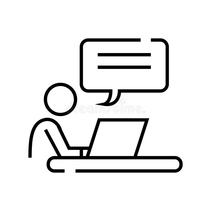 Effective Worker Line Icon, Concept Sign, Outline Vector Illustration ...