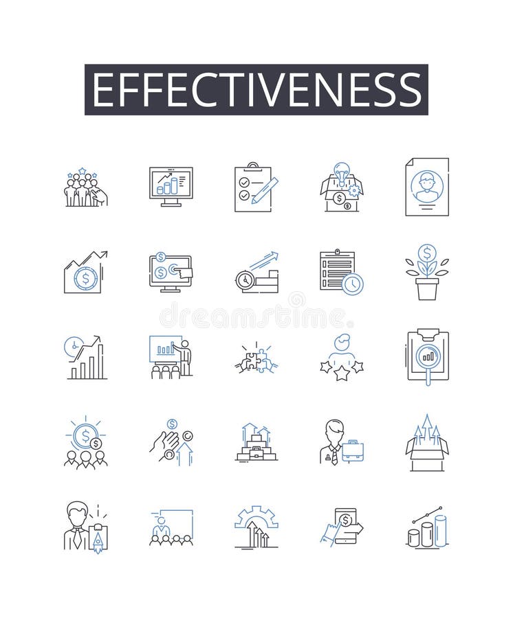 Effectiveness Line Icons Collection. Efficiency, Productivity ...