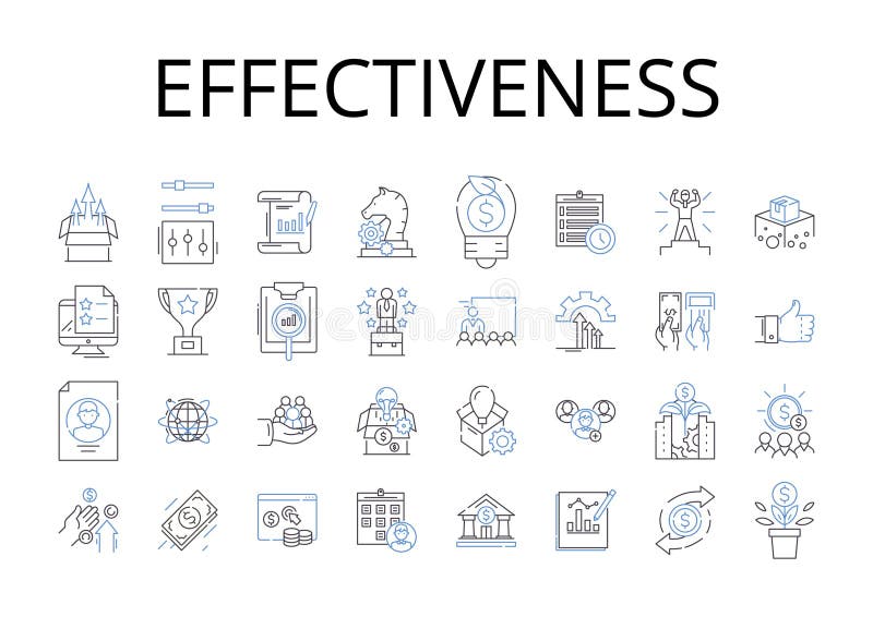 Effectiveness Line Icons Collection. Efficiency, Productivity ...