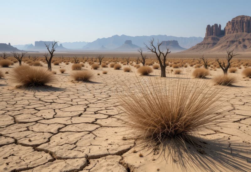Effects of Drought and Desertification. Stock Image - Image of ...