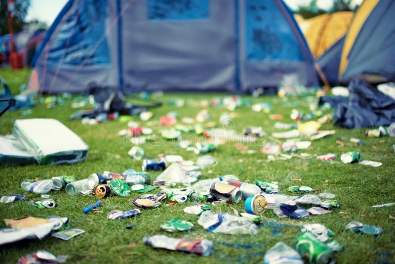 The Effects of a Festival. Shot of Garbage at a Festival. Stock Photo ...