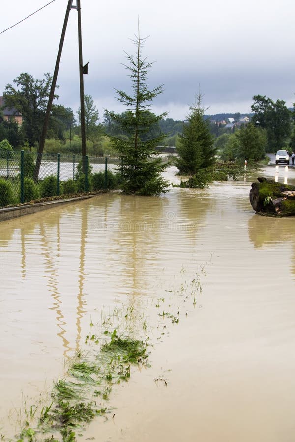 Effects of flooding stock image. Image of asphalt, danger - 45758753