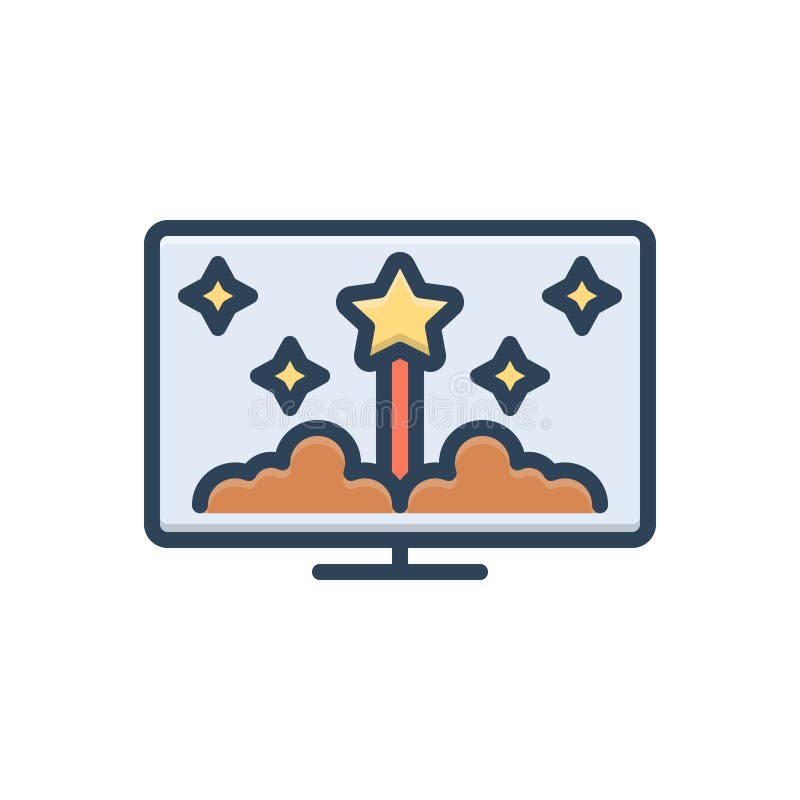 Color Illustration Icon for Effects, Computer and Impact Stock ...