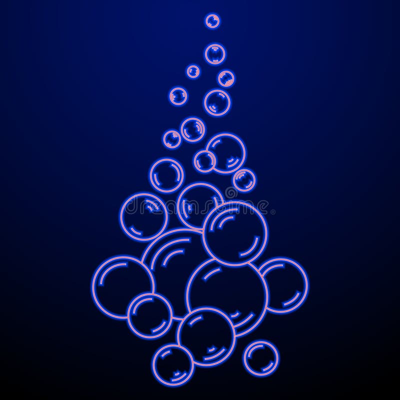 Effervescent Bubbles Neon Isolated Sign. Illuminated Fizz Vector Design ...