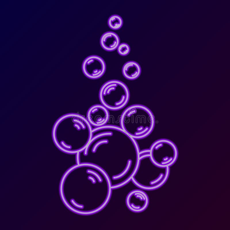 Effervescent Bubbles Neon Isolated Sign. Illuminated Fizz Vector Design ...