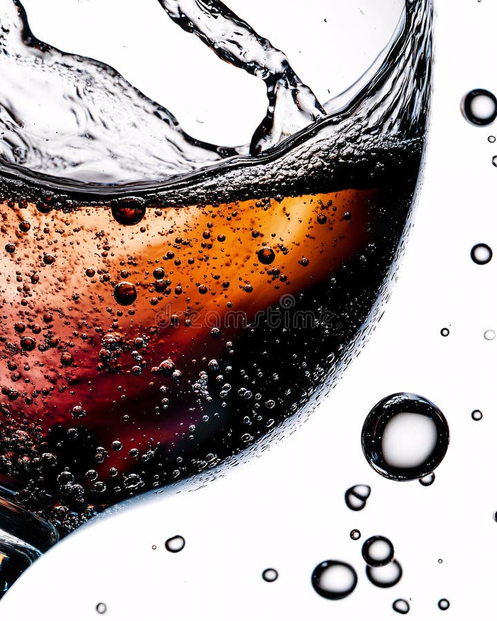 Effervescent Liquid in Glass with Dynamic Splashes and Floating Bubbles ...