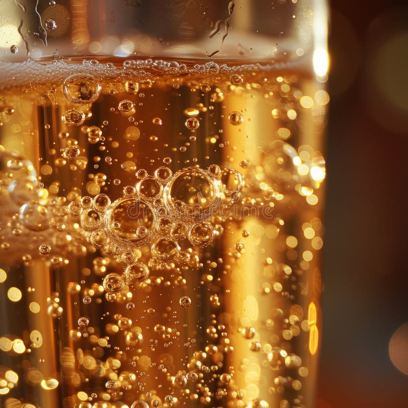 Effervescent Soda Bubbles Dance in a Glass Stock Image - Image of ...