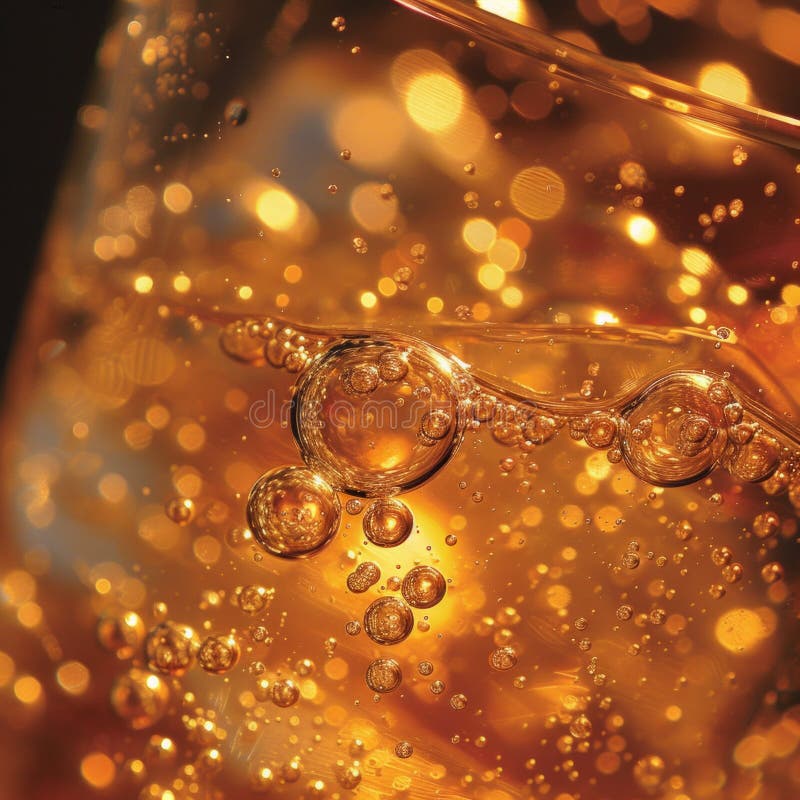 Effervescent Soda Bubbles Dance in a Glass Stock Image - Image of ...