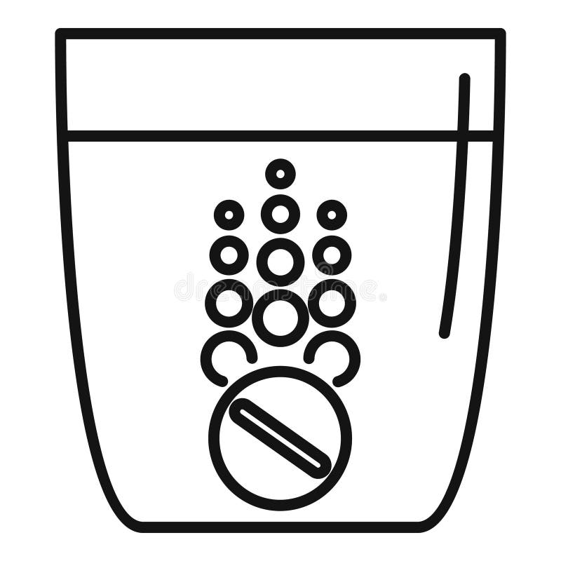 Effervescent Tablet Dissolving in a Glass of Water Stock Vector ...