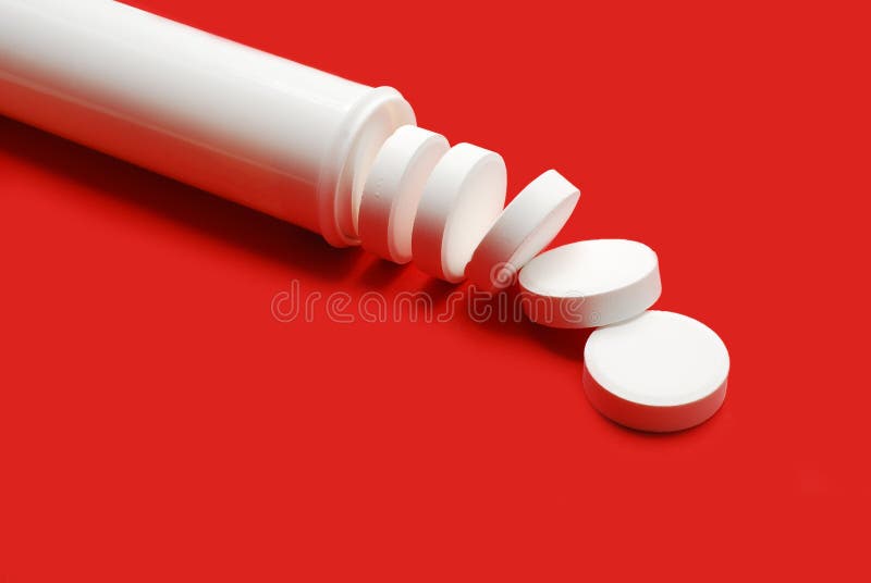 Effervescent Tablets Tube with Blank Label and Orange Flavored Stock ...