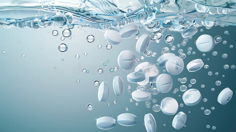 Effervescent Tablets Dissolving in Carbonated Water Creating Bubbles ...
