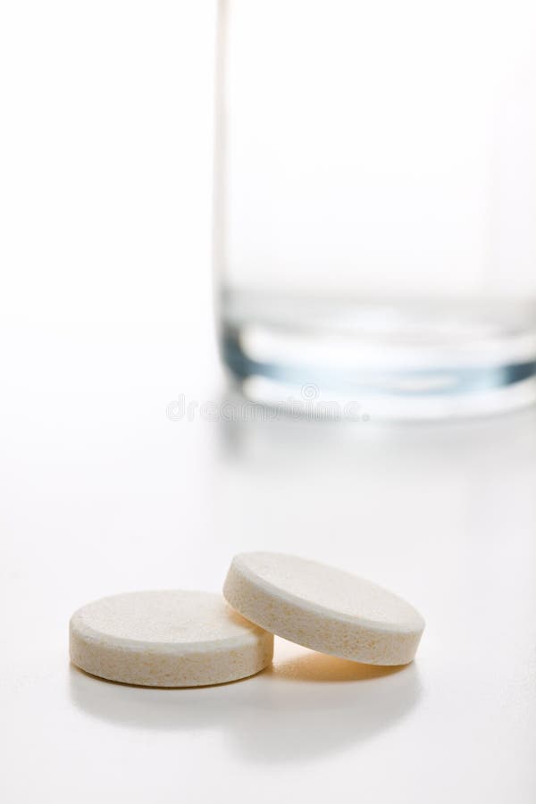 Effervescent Tablets and Glass with Water Stock Image - Image of liquid ...