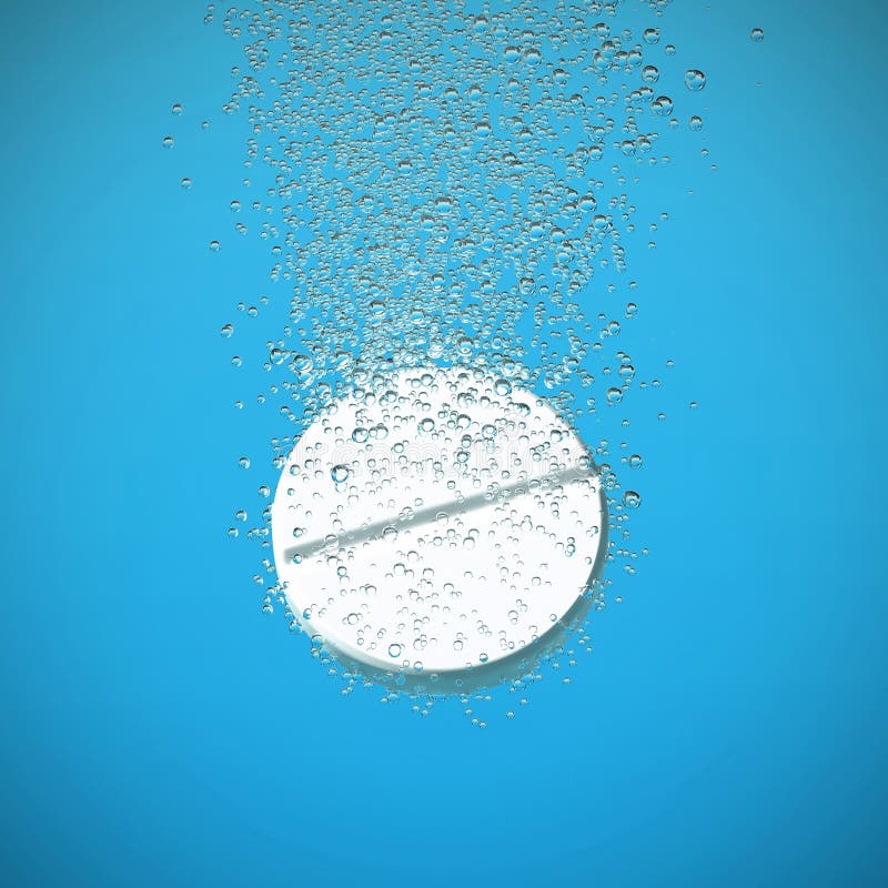 Effervescent Tablet Dissolbving Stock Illustration - Illustration of ...