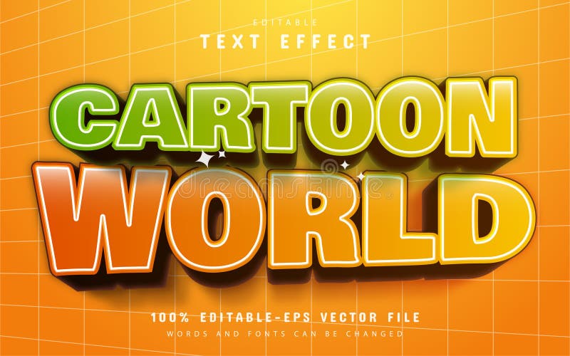 Effet De Texte Cartoon World 3d Illustration de Vecteur - Illustration ...