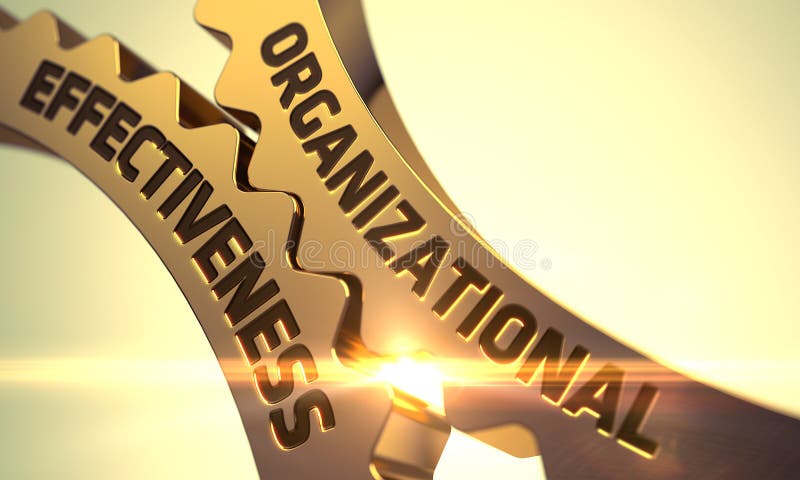 Efficacité Organisationnelle Sur Golden Gears. 3D Photo stock - Image ...