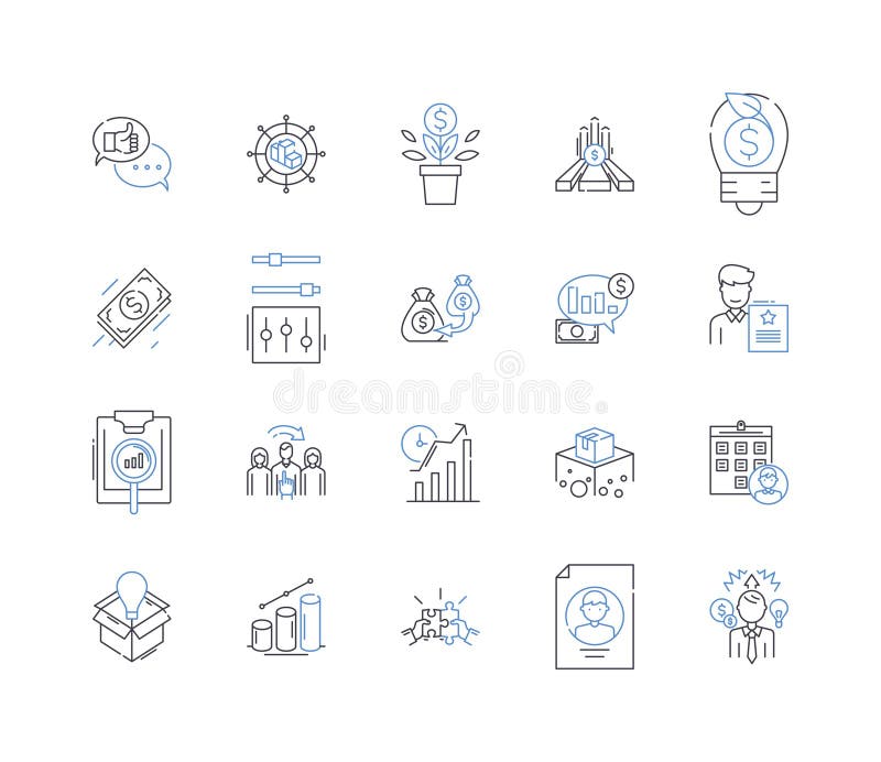 Efficacy Line Icons Collection Efficiency Effectiveness Productivity