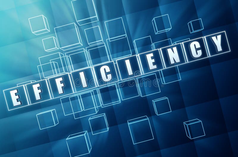 Efficiency in Blue Glass Cubes Stock Illustration - Illustration of ...